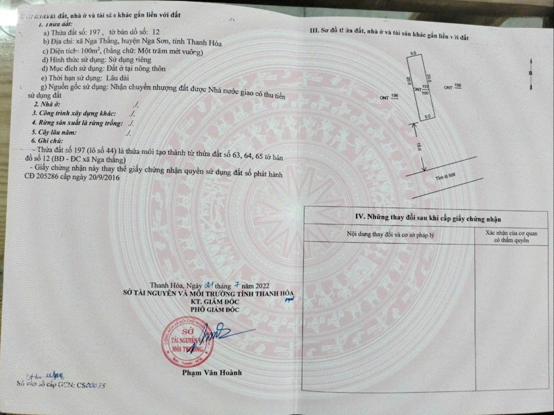 chính chủ bán nhanh rẻ đất mặt đường tỉnh lộ 508 nga sơn giá tốt cho nhà đầu tư - Bán đất tại ...